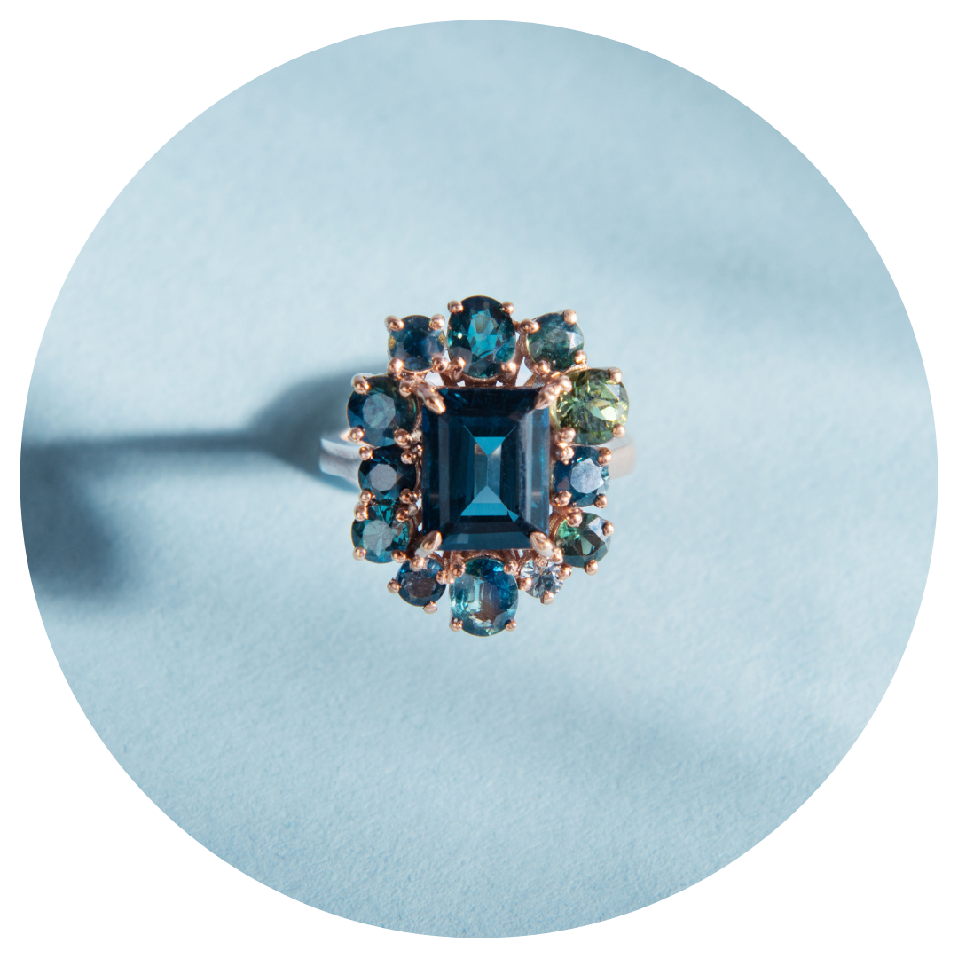 Lunara Blue Topaz Sapphire Ring – Zome