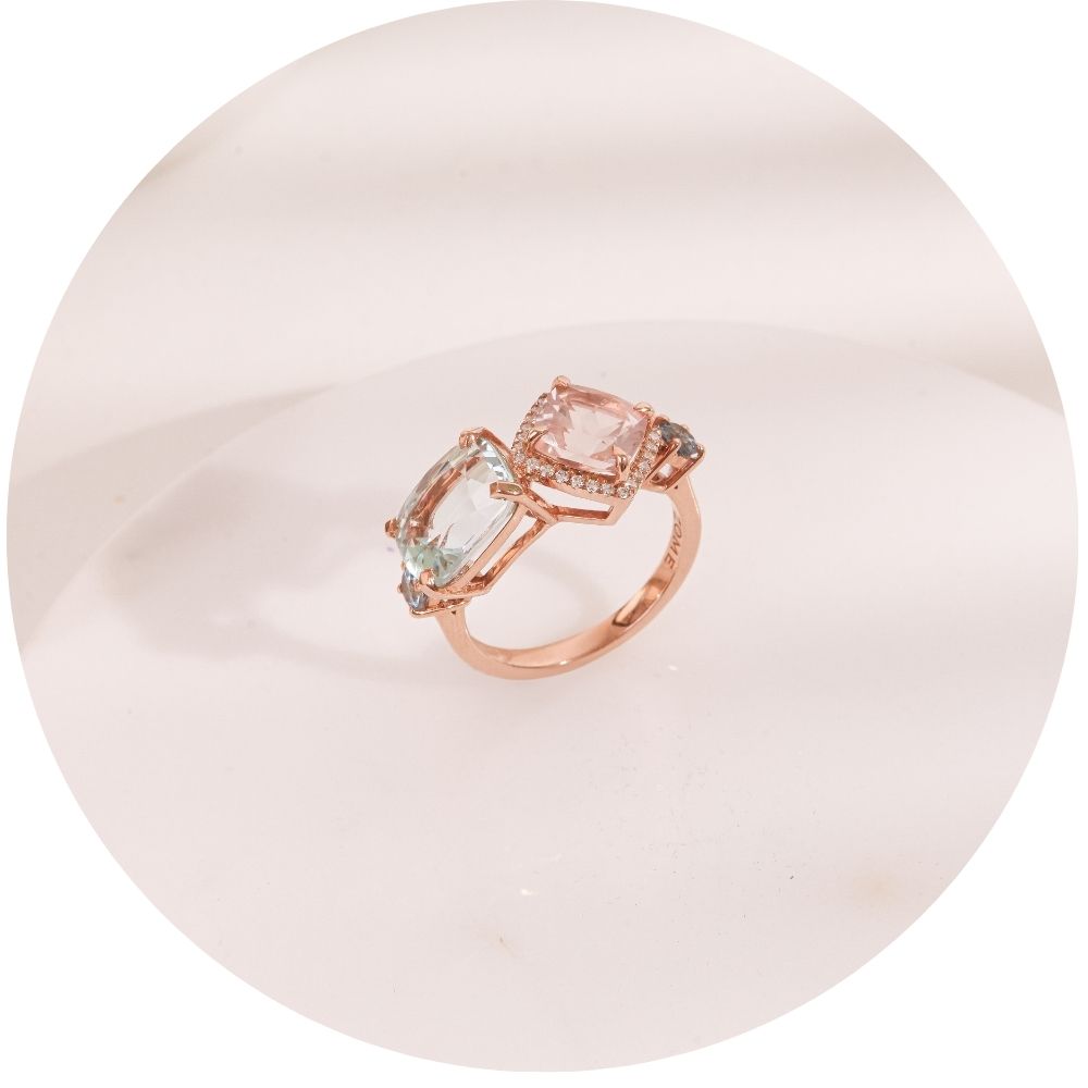 Serenara Aquamarine Morganite Ring – Zome