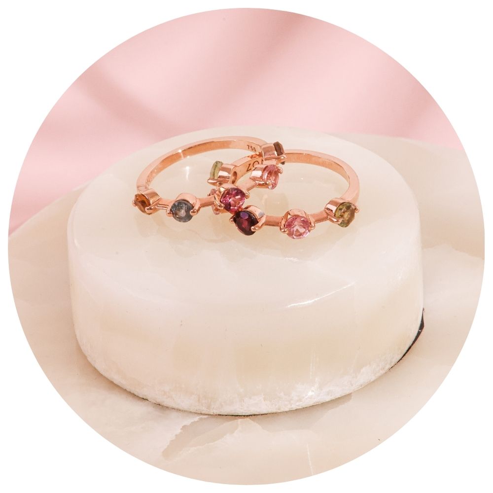 Aura Duo Stackable Tourmaline Rings – Zome