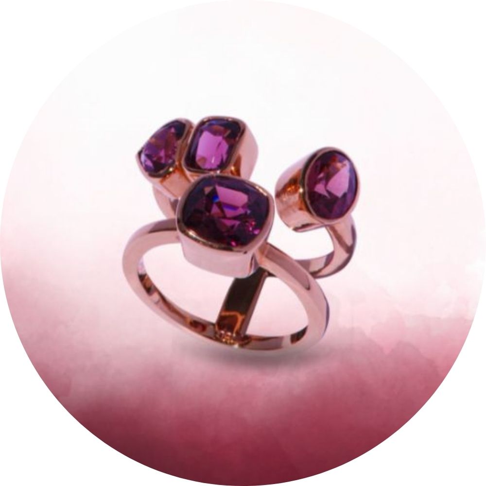 Velora Dual Band Red Spinel Ring – Zome