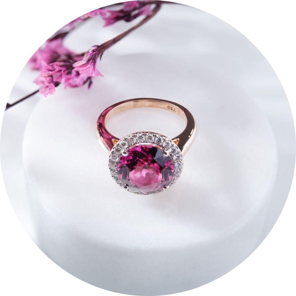 Rosaria Pink Tourmaline Diamond Ring – Zome